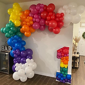 5 Inch Balloons Assorted Colors 105 Pieces, JOGAMS Rainbow Balloons Party Balloons for Birthday Party Wedding Baby Shower Picnic Festival Anniversary Decorations