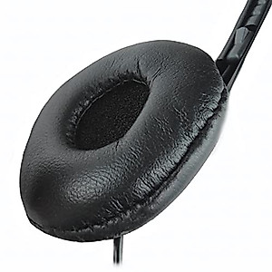 Soundnetic SNCCV Classroom Stereo Headphones with Leatherette Earpads and Volume Control, Black, Count of 10, Pack of 1