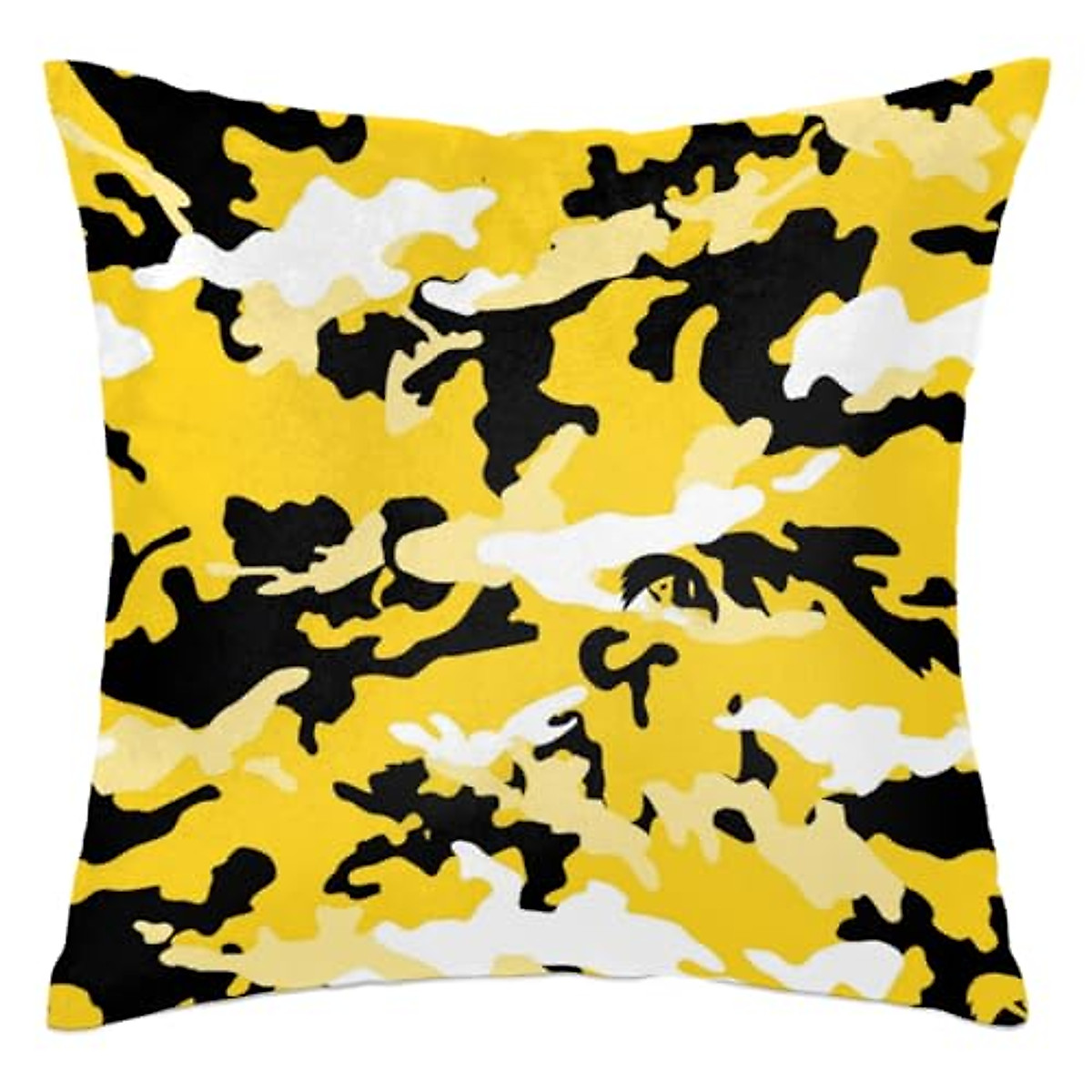 XMNYGJ Yellow Camo Throw Pillow Covers 16 x 16 Inch Decorative Square Cushion Case Soft Cozy Modern Pillowcase for Couch Sofa Bed Living Room Home Decor