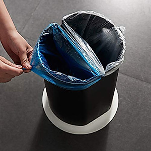 HANAMYA 10 Liter / 2.6 Gallon Cylindrical Trash Can with Press Top Lid, Round Garbage Bin, for Home, Office, Bathroom, Black