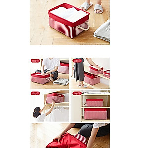 2 Pack Closet Canvas Fabric Storage Basket Storage Bins Organizing Baskets for Shelves, Closets, Laundry, Nursery, Decorative Baskets for Gifts Empty