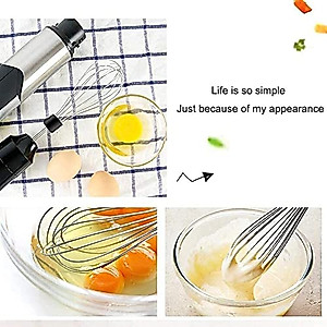 MXJCC 5-In-1 Immersion Blender Hand Blender, 800W 2-Speed Powerful Stainless Steel Stick Blender with Milk Frother,Egg Whisk, Chopper and with Lid (Color : Black)