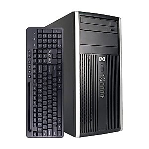 HP 6200 Desktop Tower Computer, Intel Core i7 Quad Core, 8GB RAM, 240GB Solid State Drive, DVD, Wi-Fi, Windows 10 Pro, Periphio Wireless Keyboard and Mouse (Renewed)