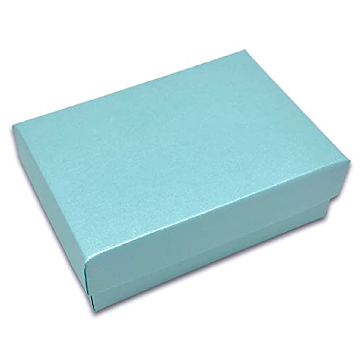 TheDisplayGuys - 100-Pack #32 Cotton Filled Cardboard Paper Jewelry Boxes Gift Case - Pearl Teal (3.3" x 2.3" x 1.0") - for Shipping or Storage