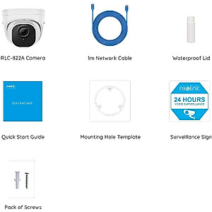 REOLINK 4K Outdoor Home Security Cameras, PoE IP Surveillance, Smart Human/Vehicle Detection, Work with Smart Home, RLC-822A (3X Optical Zoom) Bundle with RLC-842A (5X Optical Zoom, IK10 Vandalproof)