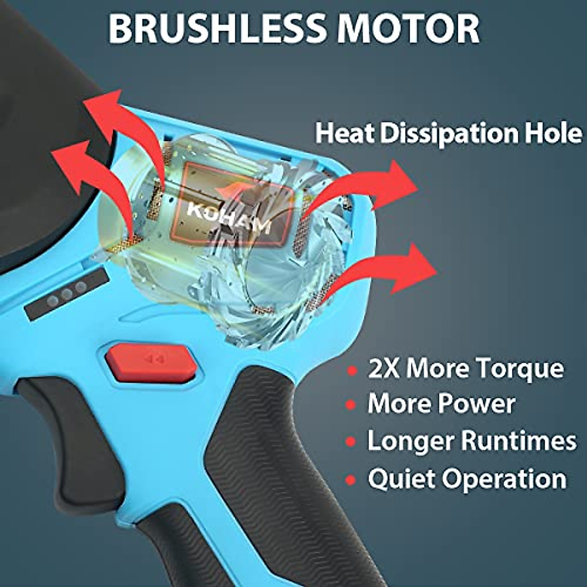 KOHAM 10.8V 4-Inch Cordless Electric Brushless Chainsaw with 2Pcs Rechargeable Batteries, Handheld Portable Electric Saw, Lightweight Cordless Gardening Tool for Wood Branch Cutting