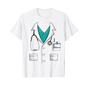 Doctor White Lab Coat funny Halloween Costume men women kids T-Shirt