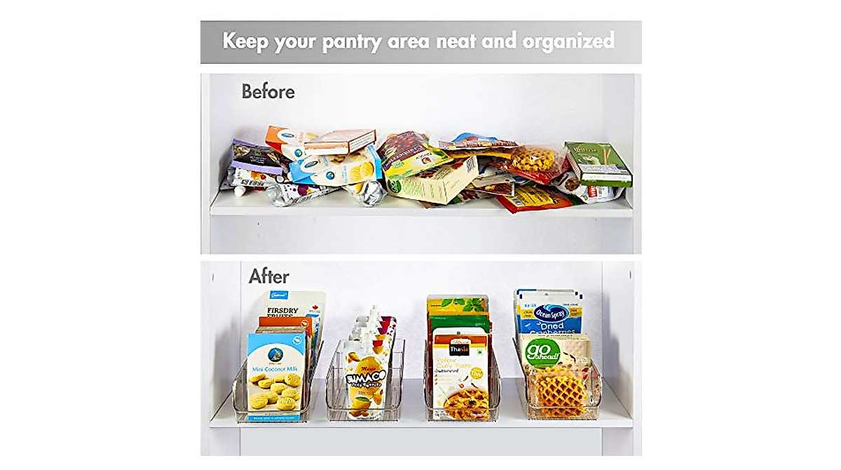 YIHONG Food Packet Organizer Bins for Easy Pantry Storage