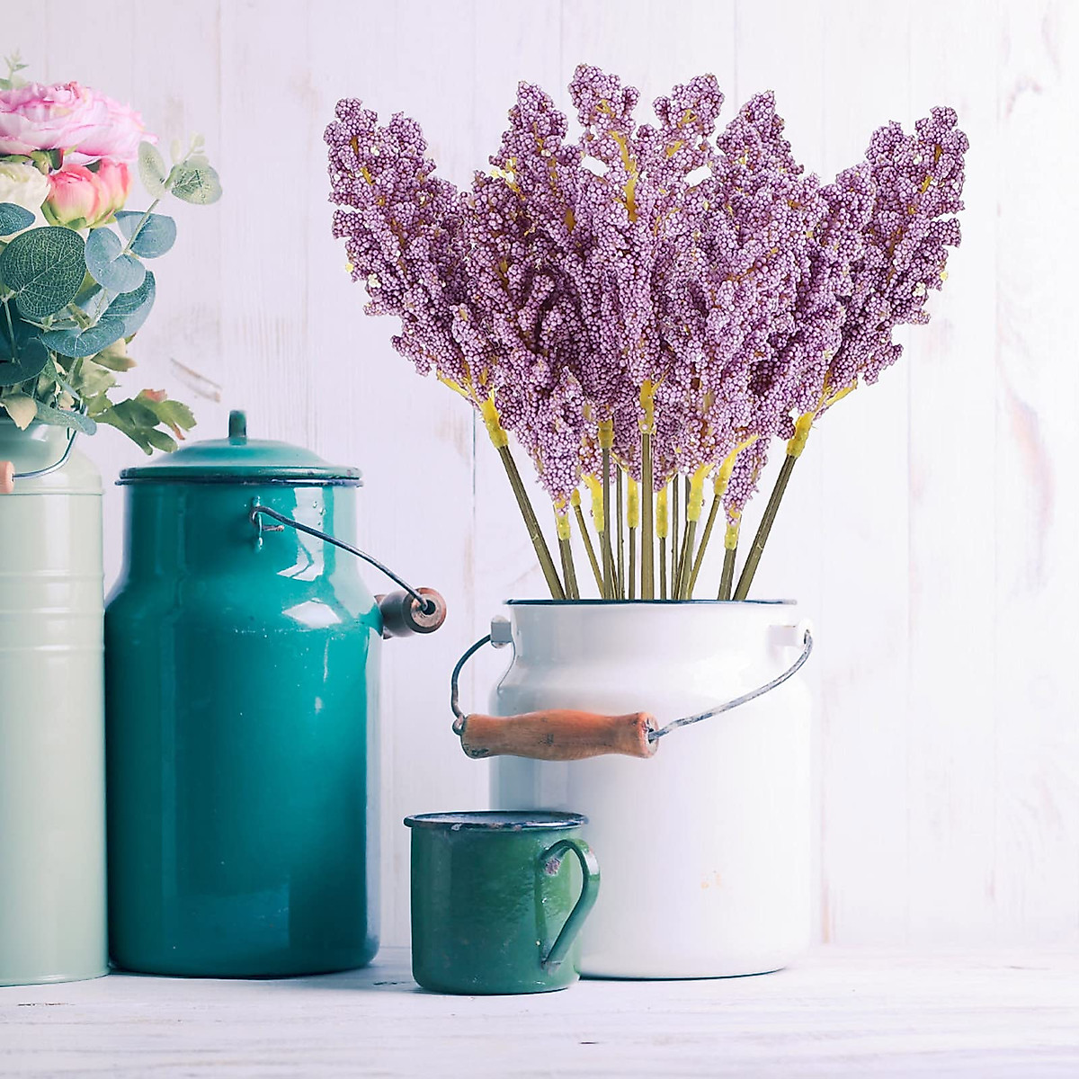 VOSAREA 5pcs Bouquet Plastic Dry Grass Plastic Desktop Wheat Ear Decor Wheat Ear Decoration DIY Wedding Arrangements Decor Flowers Wheat Wheat Ear Home Wheat Ear