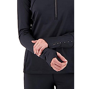 Obermeyer Womens Anya 1/2 Zip Top, Black, Medium