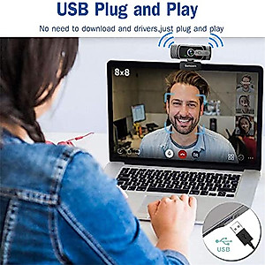 Webcam with Microphone for Desktop,1080P HD USB Webcam Live Streaming Laptop PC Computer Web Camera for Video Calling Conferencing Recording Gaming, 3D Noise Reduction