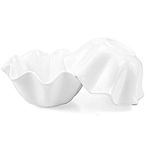 Foraineam 6 Pack Porcelain Dessert Bowls Baking Ramekins, 13 Ounce Flower Shaped Serving Bowls for Dipping Sauces, Souffle, Creme Brulee, Ice Cream, Dessert