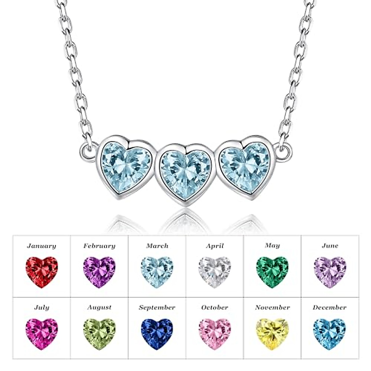 925 Sterling Silver March Choker Necklaces for Young Women Teens - Delicate Blue Heart Birthstone Choker for Women Christmas Birthday Anniversary Jewelry Gifts for Sister Daughter Friends