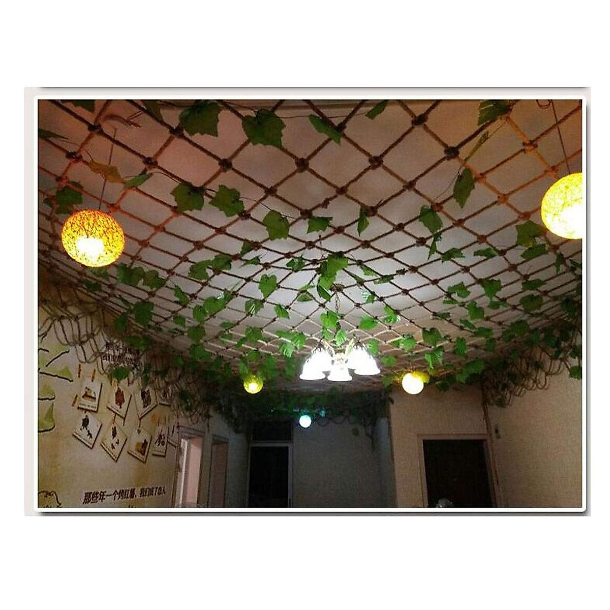 Waterproof Hemp Rope Net, Children Outdoor Climbing Net, Child Safety Net, Balcony Stairs Garden Protection Net Ceiling Hanging Bridge Decorative Hemp Rope 1x5m (Size : 1 * 2m(3 * 7ft))