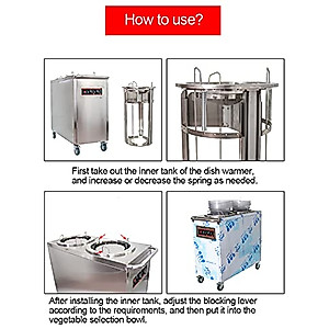 MNSSRN Stainless Steel Tableware Heater, Single Head Dish Warmer Tableware Plate Heating Commercial Equipment Restaurant Electric Food Warmer Set Container