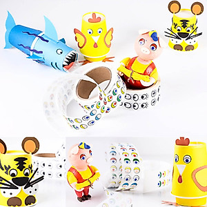 Lependor Black White Eye Stickers Labels -2000 Pcs Per Roll