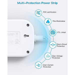 Cruise Ship Essentials, Travel Power Strip with USB C, Flat Plug Extension Cord with 3 Outlets 4 USB Ports(2 USB C), 5 ft Desk Wall Outlet Extender, Non Surge Protector for Cruise, Dorm Room, ETL