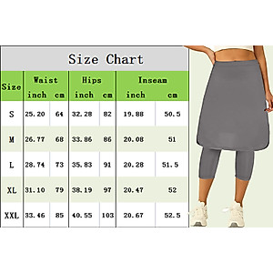 Aurgelmir Womens Knee Length Tennis Skirts with Built in Capri Leggings Workout Active Golf Skorts