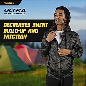 Ultra Performance Mens Sweatshirt 3 Pack Full Zip Up Hoodie, Lightweight Athletic Performance Zip Up Hoodies For Men