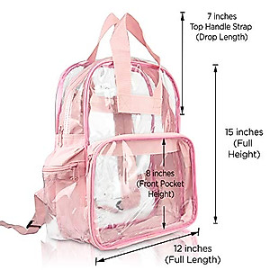 DALIX Small Clear Backpack Bag in Pink