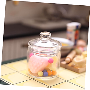 HOOTNEE 2 Pcs Miniature Jar Clear Jars Terrarium Tools Home Goods Home Decor Apothecary Jars Mini Tiny Clear Glass Jars Bottles Doll House Ornaments Mini Glass Jar Adornments Bell Shaped