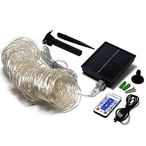 Grand patio Solar String Lights Outdoor 115FT 350 LED , Waterproof 8 Modes with Dimmer and Timer Solar Patio Lights for Patio, Lawn, Garden, Gazebo, Yard, Umbrella, Outdoors (Warm White)