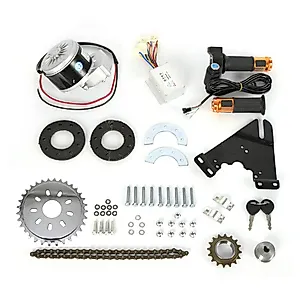 KIOPOWQ 24V 250W Electric Bike Left Side Drive Motor Kit Mountain Bicycle Conversion Kit with Twist Throttle，Can Fit Most of Common Bicycle