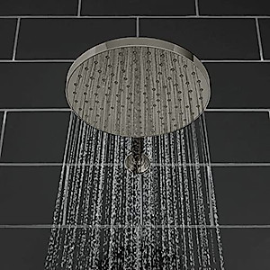 Fontana Deauville Round Rain Shower Head With Masterclean Spray Face In Polished Vibrant Brushed Nickel Finish (10 Inch)