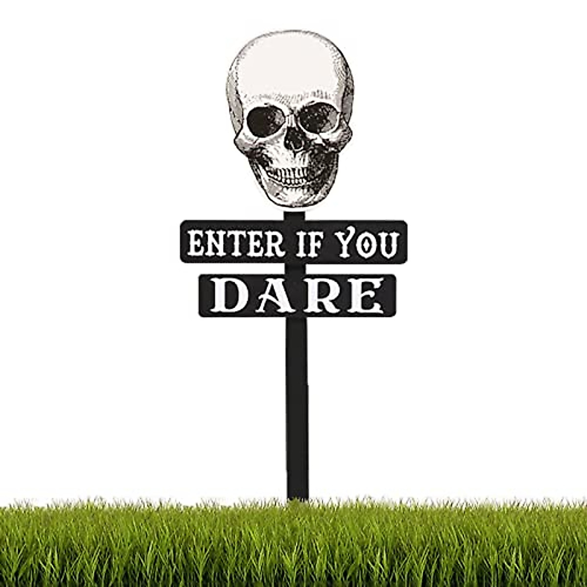 Pomobie Halloween Decorations Skull Head Yard Signs Yard Art Silhouette Yard Sign Stakes Decor Garden Garden Stakes Halloween Outdoor Statues Props Scary Holiday Home Lawn Party Supplies