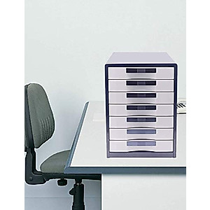 SHABOZ File Cabinets Flat 7 Drawers Innovation Charming Design Light Grey Office Organizer File Holder Desktop Manager Home Office Furniture