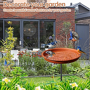 Feemiyo Upgraded Bird Bath for Hummingbirds,Detachable Stable Stylish Design with 5-Prong Base Metal Stake Bird Baths for Lawn Patio Yard Garden(Gift)