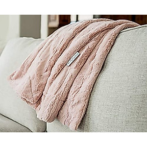 Minky Couture Premium Solid Color Blanket - Soft, Warm, Cozy, Comfortable, (Monster, Sorbet Blush)