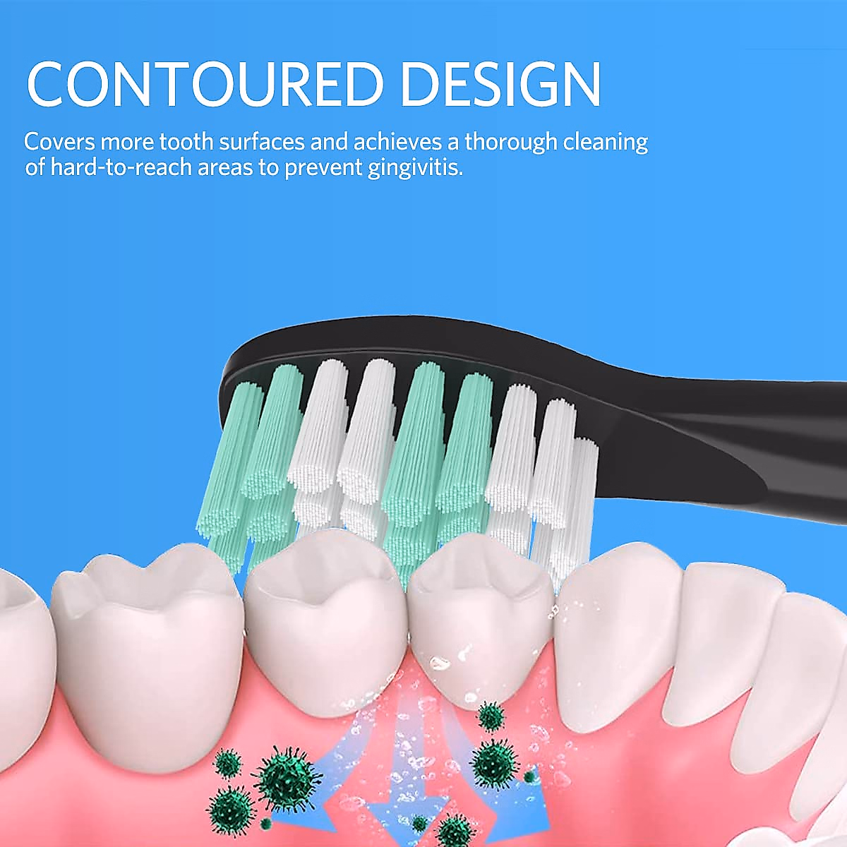 10 Pack Replacement Heads Compatible with Fairywill Toothbrush Heads Electric Handles FW-507/508/551/D1/D3/D7/D8/FW908/FW910/917/949/958/959/FW610/FW659/FW719