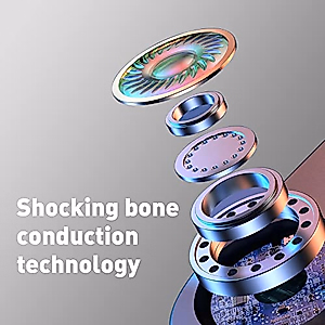 Genofo Open Bluetooth Bone Conduction Sports Headset - Lightweight and Comfortable, sweatproof and Drop-Proof, Wireless Headset for Sports and Running - no Ear Damage and Long Battery Life.