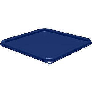 Carlisle FoodService Products Squares Square Food Storage Container Lid with Stackable Design for Catering, Buffets, Restaurants, Proprietary Blend, 12 To 22 Quarts, Royal Blue, (Pack of 6)