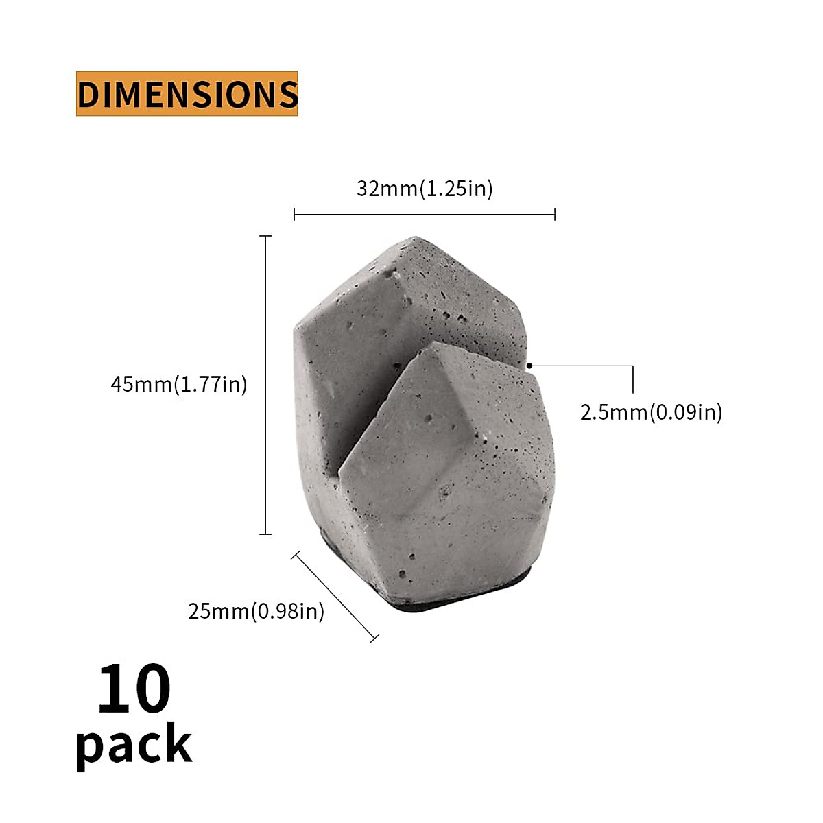 watchget Place Card Holder, Concrete Table Number Holders Small Size Table Card Holder Menu Stands for Home Cafe Shop Wedding Party, 10Pcs