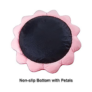 Jiupety Cute Octopus Dog Bed with Smiling Face, Soft Round Dog Bed with Removable Cushion, Cartoon Style and Smiling Face, Luxury, Soft, Comfy, Cozy, Fit Small to Large Dogs (Red)