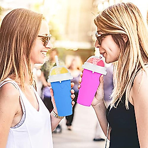 Slushy Cup,Slushie Maker Cup, TIK TOK Quick Frozen Magic Cup,DIY Homemade Squeeze Ice Cup(Green)