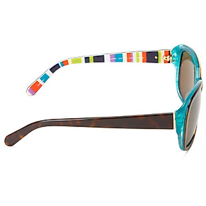 Kate Spade New York Women's Hilde Cat-Eye Sunglasses, Olive & Tortoise & Turquoise Polarized, 54 mm