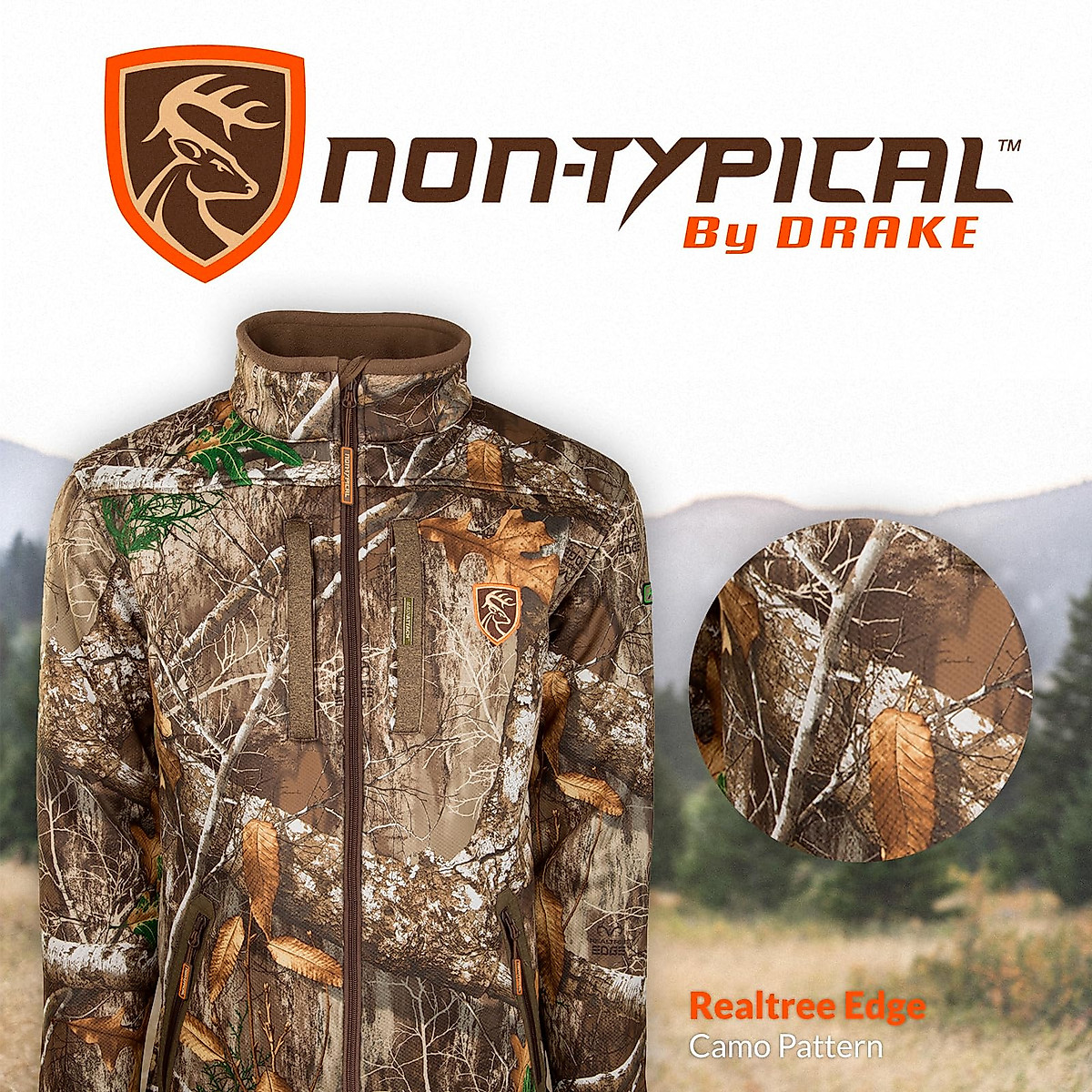Drake Waterfowl Men's Silencer Full Zip Jacket with Agion, Realtree Edge, Large
