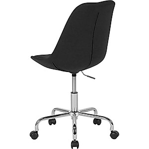 Pemberly Row Contemporary Mid Back Swivel Office Chair in Black