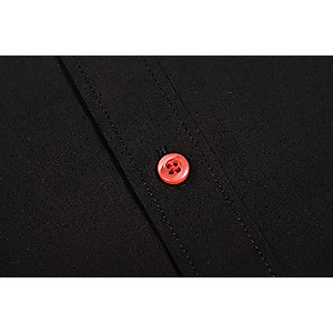 Alex Vando Mens Dress Shirts Regular Fit Long Sleeve Stretch Business Dress Shirts for Men,Black,X Large