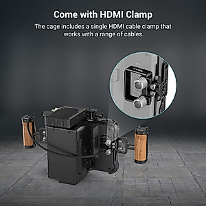 SmallRig Monitor Cage for Atomos Shinobi 7, Cage Kit with Cable Clamp, Built-in NATO Rail and Sun Hood （Not compatible for Shinobi 5）- 3456