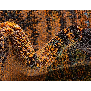 Unique Loom Jardin Collection Colorful, Vibrant, Abstract Watercolor Area Rug, 5' 1" x 8' Rectangle, Multi/Beige