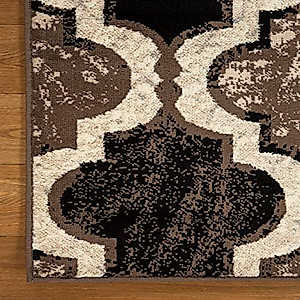 Superior Indoor Area Rug, Jute Backed, Perfect For Living/ Dining Room, Bedroom, Office, Kitchen, Entryway, Modern Geometric Trellis Floor Decor, Viking Collection, 8' x 10', Ivory