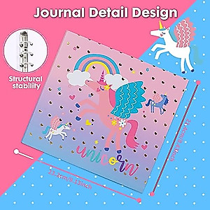 DIY Journal Kit for Girls, Personalized Diary & Scrapbook Stuff for Teens Girls, Decorate Your Planner/Organizer, Journaling Arts Craft Kit Birthday Gifts Ideas for Girls Ages 6-15 Years Old