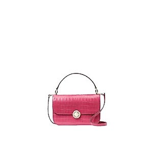 Kate Spade New York Audrey Flap Crossbody (Croc Embossed Festive Pink)