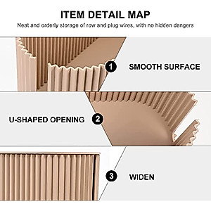 Cable Management Box Large by Desk York - Cord Organizer Box to Hide Power Strips - Surge Protector Cable Organizer Box for Home and Office - Cord Hider and Management Brown Box with Wire Organizer