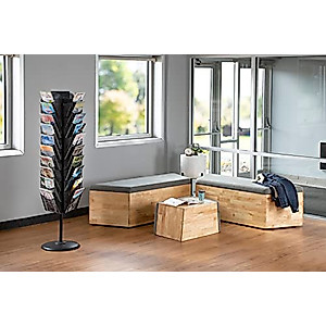 Safco Onyx Rotating Mesh Magazine Stand, Brochure Organizer, Display Rack with 30 Pockets, Commercial-Grade Steel Construction