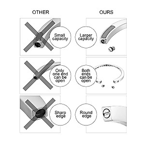 Dletay Urn Bracelet Cremation Bracelet for Ashes Memorial Ashes Bracelet Openable Cuff Bangle Bracelet (Forever in my heart-Silver)